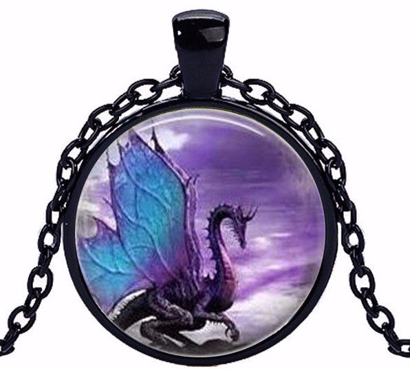 Dragon Purple Fantasy Pendant Necklace (2 Colors) – Crazy Aunt Karen's