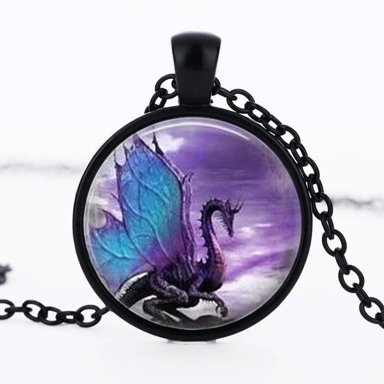 Dragon Purple Fantasy Pendant Necklace (2 Colors) – Crazy Aunt Karen's