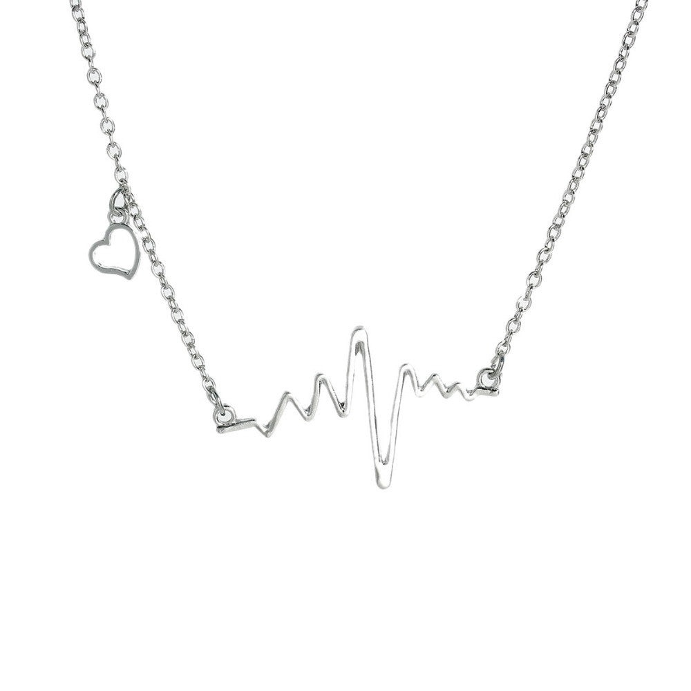 Nurses ECG Heartbeat Pendant Necklace (2 Colors) – Crazy Aunt Karen's