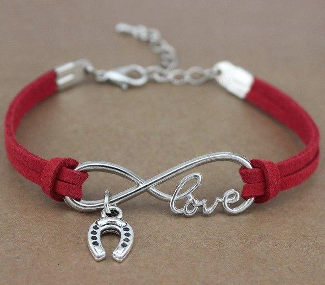 Horse Love & Infinity Horseshoe Charm Bracelet (9 Colors) – Crazy Aunt ...